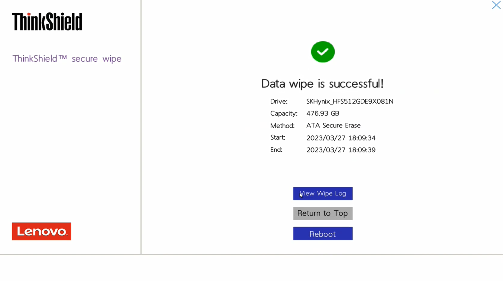 ThinkShield Secure Wipeを使用する | Lenovo Tech ブログ